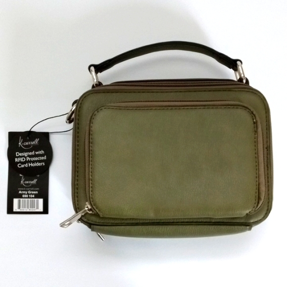 K. Carroll | Bags | New K Carroll Army Green Crossbody Bag With Rfid ...